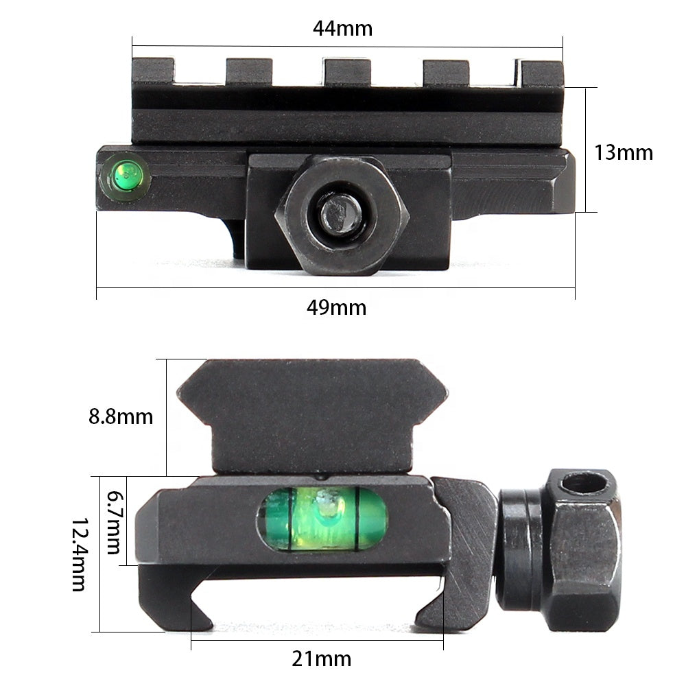 4 Pack 4 Slot Scope Riser 20mm Rail Mount Medium Profile Base W/Bubble ...